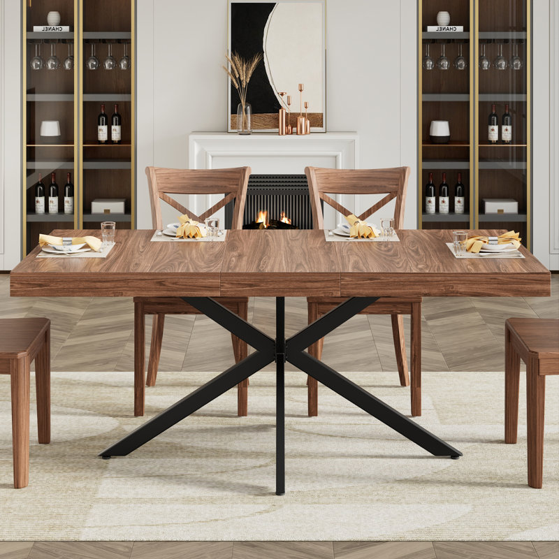 Orren Ellis Averni Extendable Dining Table with Storage Box for 6 10 Seat Reviews Wayfair